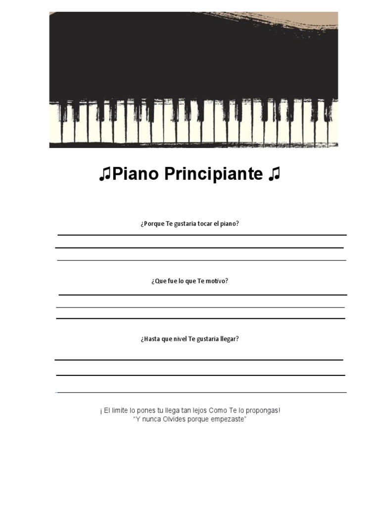 Piano Principiante | PDF | Acorde (Música) | Notación musical