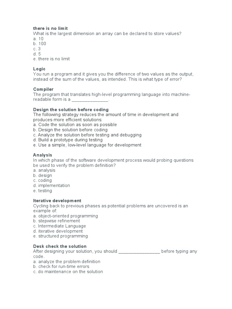 C# Programming Quiz | PDF | Class (Computer Programming) | Method ...