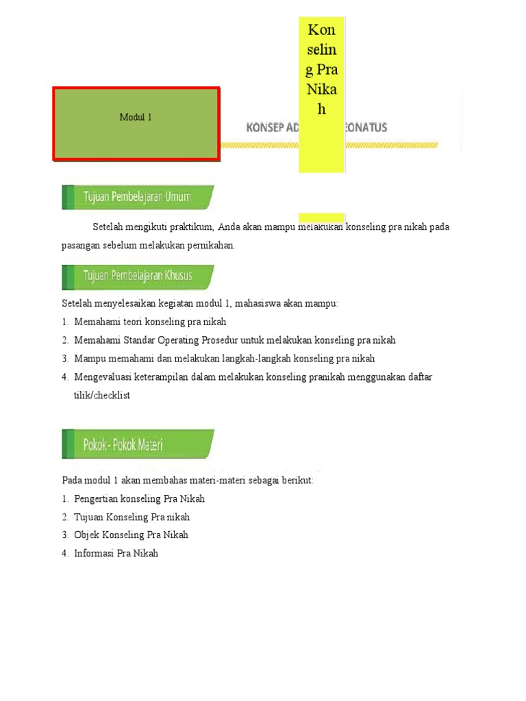 Materi Konseling Pranikah untuk Catin | PDF