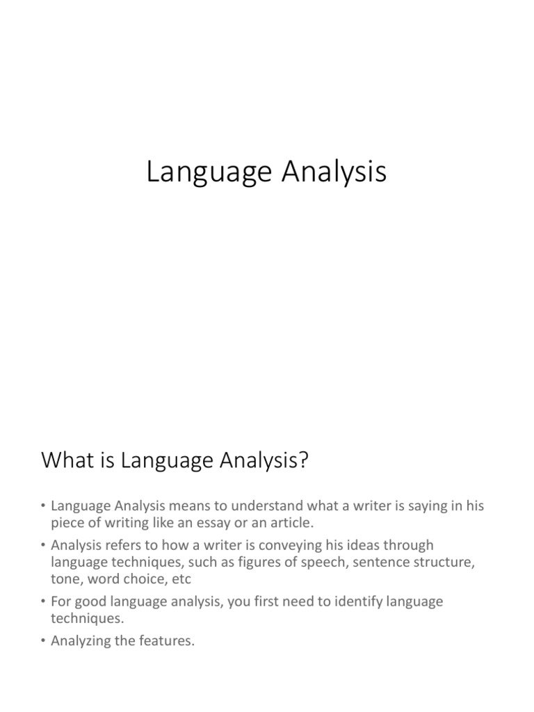 Language Analysis PDF