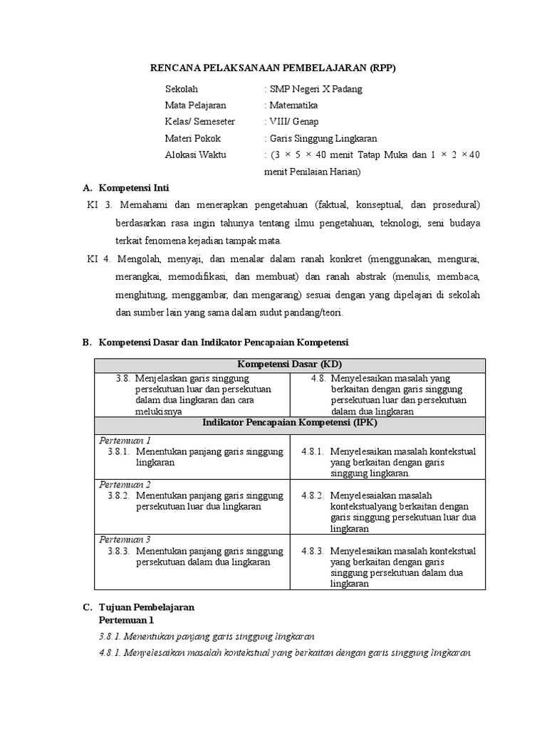 RPP 3.8 Dwi Larasati Dan Vita Ria Syafitri | PDF | Metode & Bahan Ajar | Griya & Taman