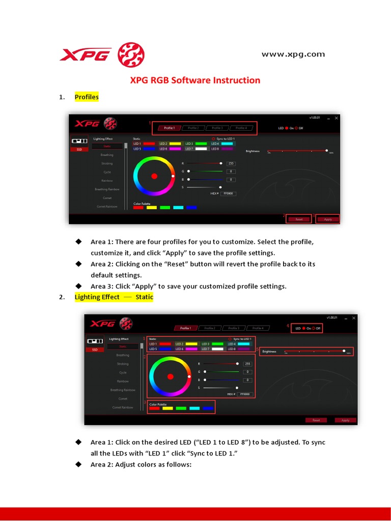 XPG RGB Software User Guide - EN - 20190705 | PDF | Rgb Color Model | Color