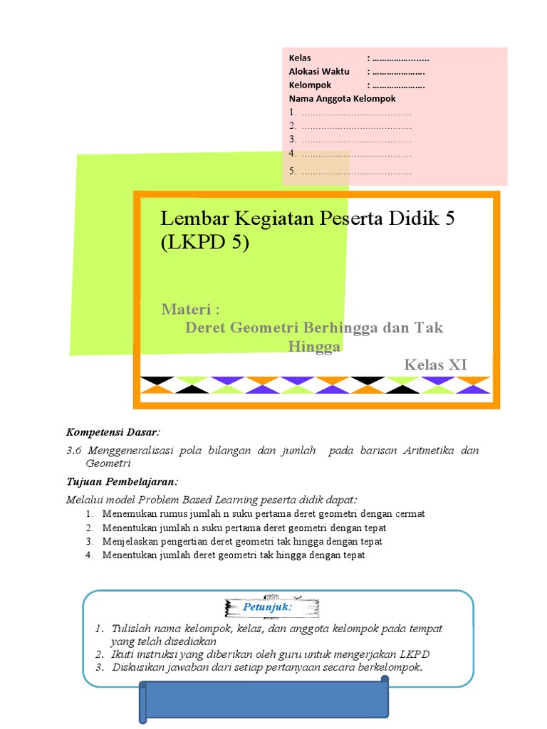 LKPD 5 - Deret Geometri | PDF