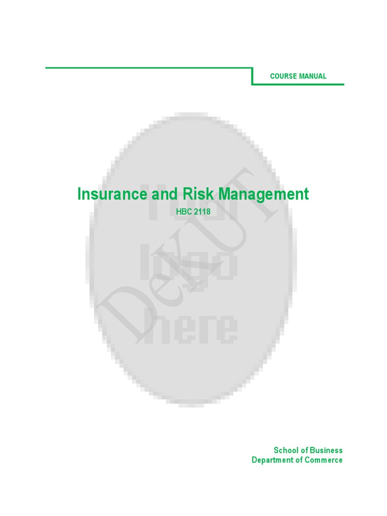 Insurance and Risk Management | PDF | Insurance | Risk