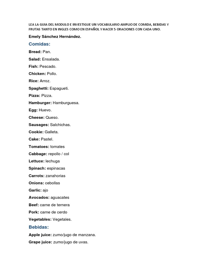 Práctica 1 Módulo 6 | PDF | Cocina, comidas y vino