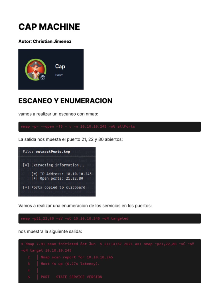 Cap Machine: Escaneo Y Enumeracion | Download Free PDF | Hypertext Transfer Protocol | Hypertext