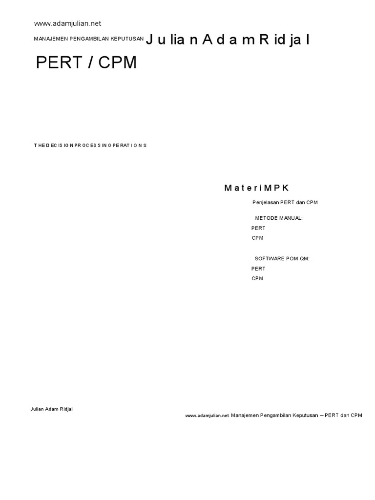 TM - 03 - Contoh Soal Pert CPM | PDF