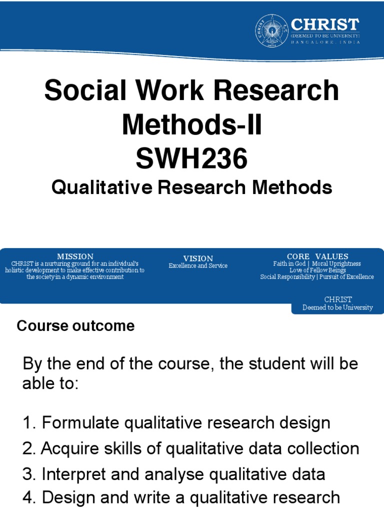 Social Work Research Methods-II SWH236 | Download Free PDF ...