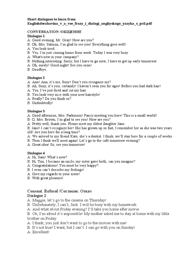 Short Dialogues To Learn English | PDF | Weather
