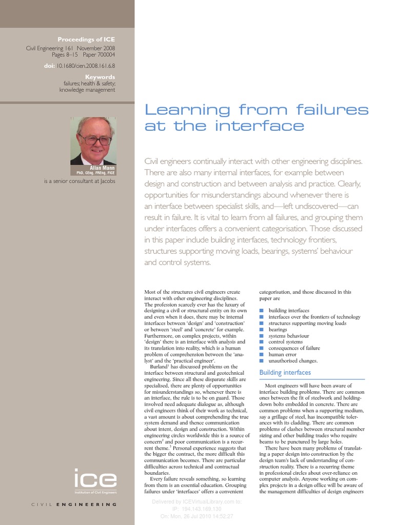 Learning from Engineering Interface Failures | PDF | Fatigue (Material ...