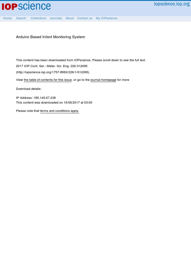 Arduino Based Infant Monitoring System | PDF | Neonatal Intensive Care Unit