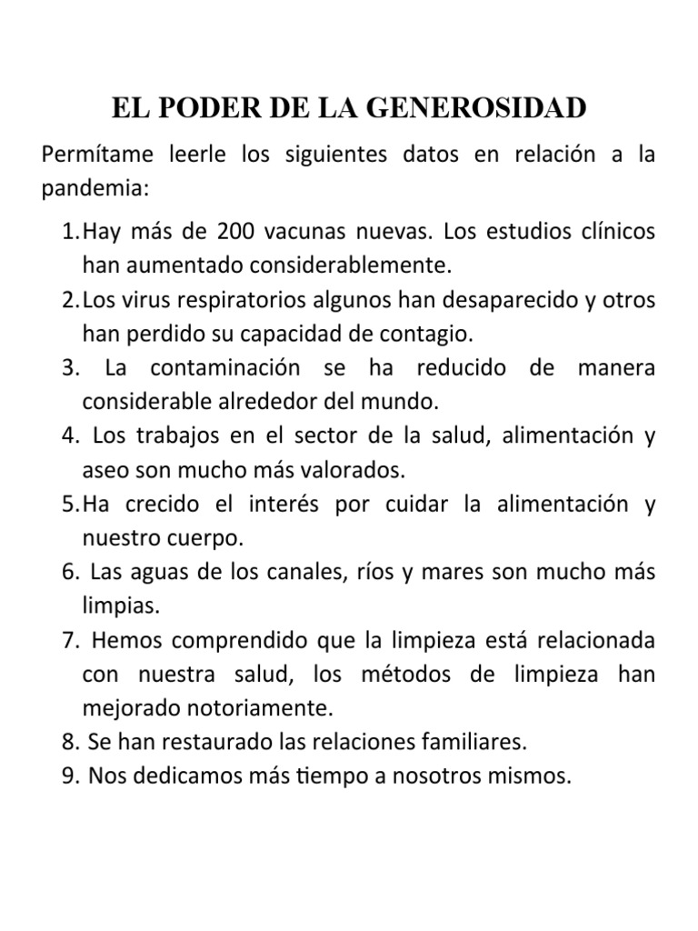 El Poder de La Generosidad | PDF | Amor | Bendición