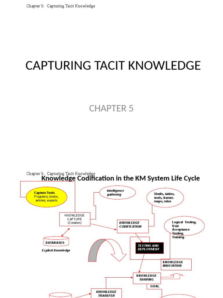 Capturing Tacit Knowledge | PDF | Expert | Knowledge