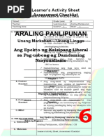 Activity Sheets Sa Pagbasa at Pagsusuri | PDF