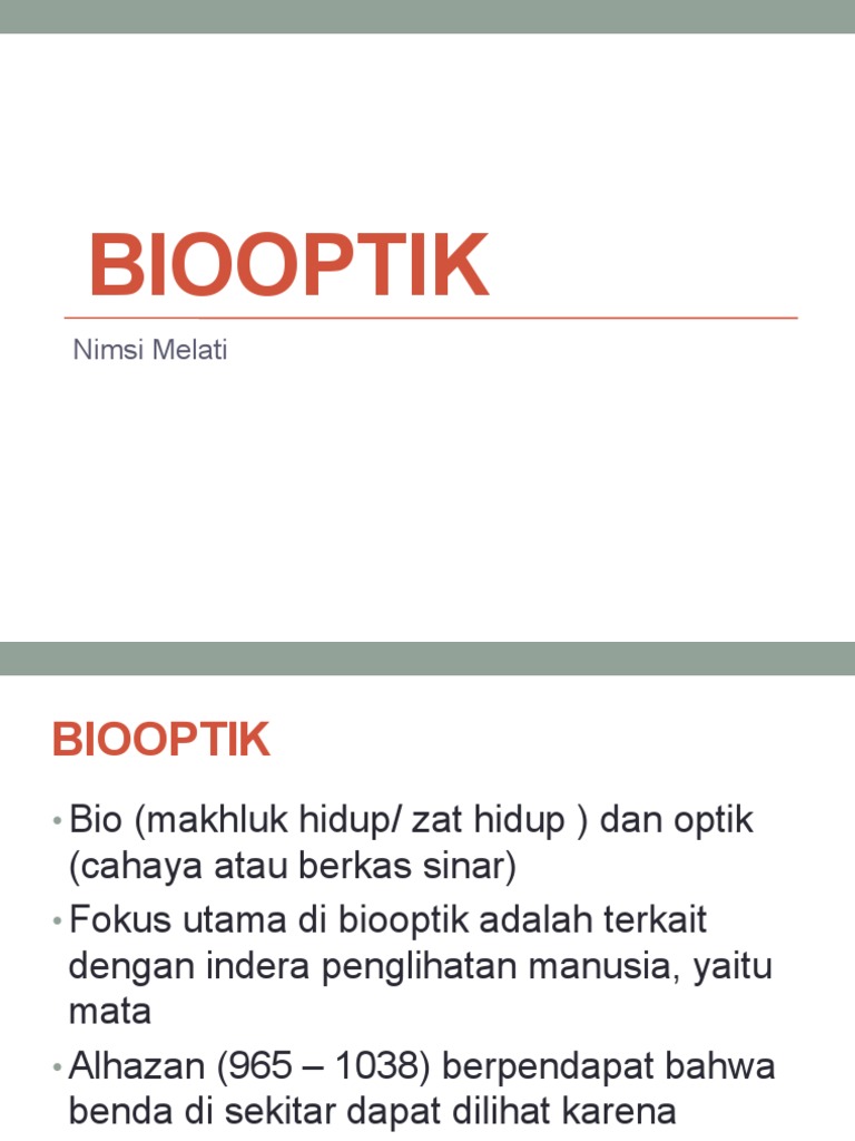 Biooptik-1 | PDF | Kesehatan Holistik | Sains & Matematika