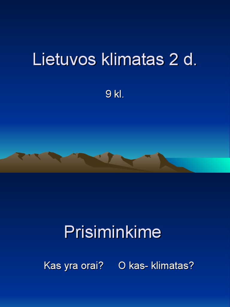 Lietuvos Klimatas 2 D | PDF