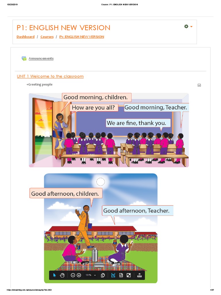 P1: English New Version: UNIT 1 Welcome To The Classroom | PDF