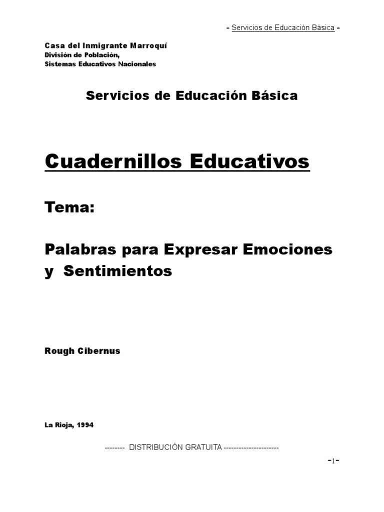 Palabras para Expresar Emociones y Sentimientos | PDF | Orgullo | Las ...