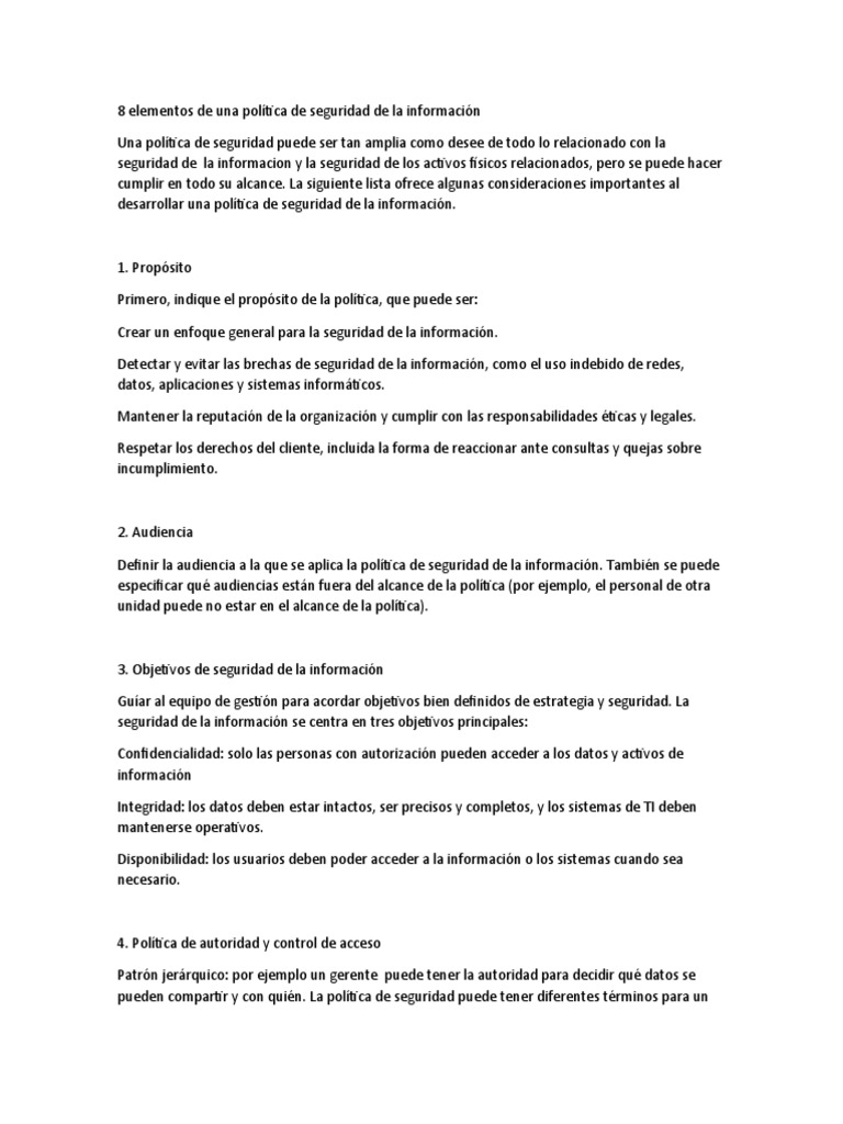 Seguridad de La Informacion en La Gestion de Proyectos | PDF ...
