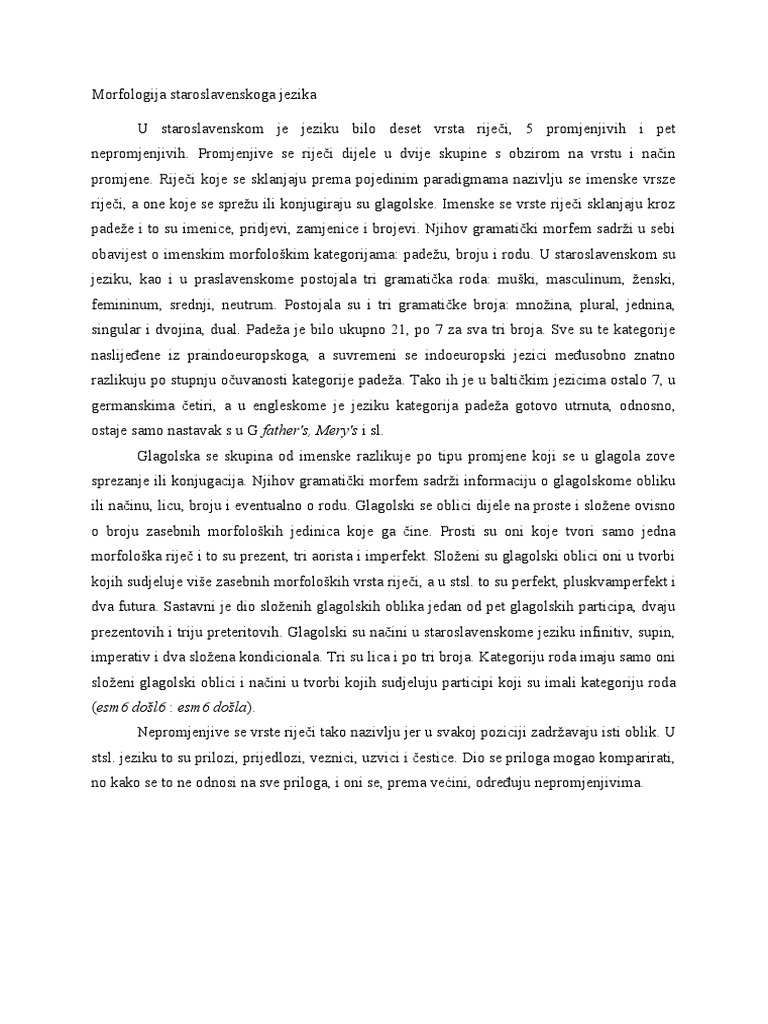 Pripreme5-Morfologija Imenica | PDF