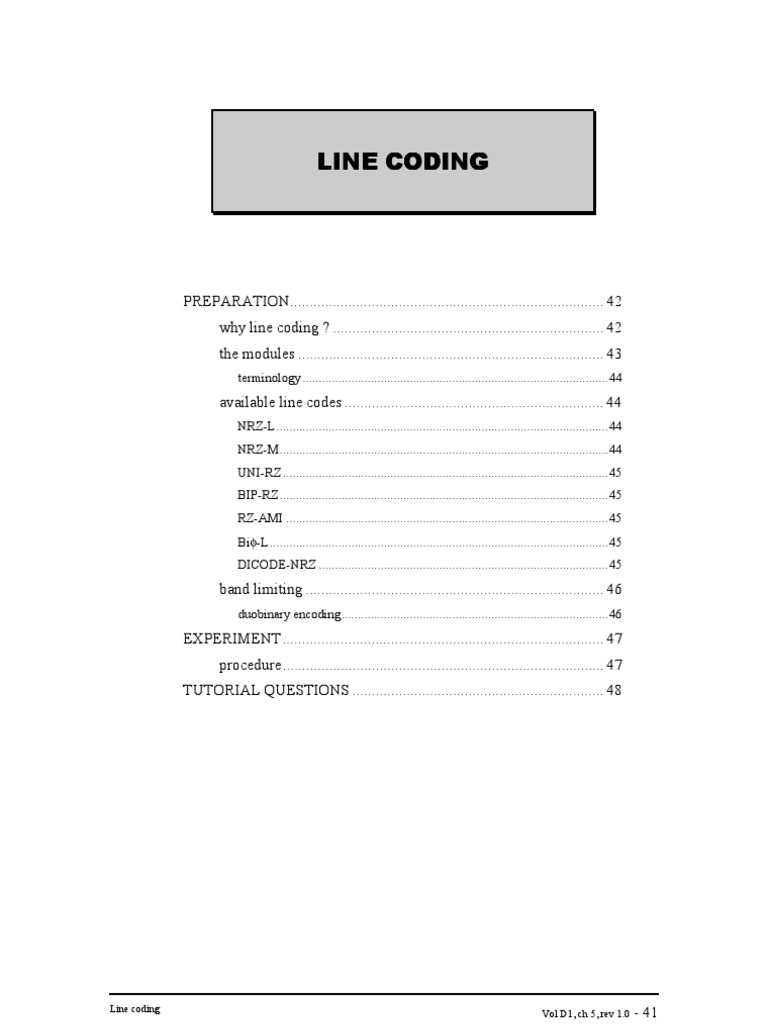 Line Coding Tutorial Pdf Detector Radio Data Transmission 2864