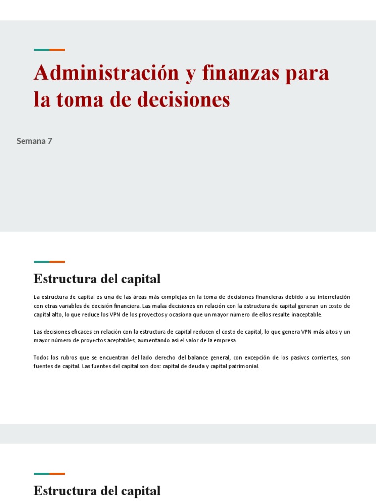 Semana 7 Estructura de Capital | PDF | Apalancamiento (Finanzas) | Deuda