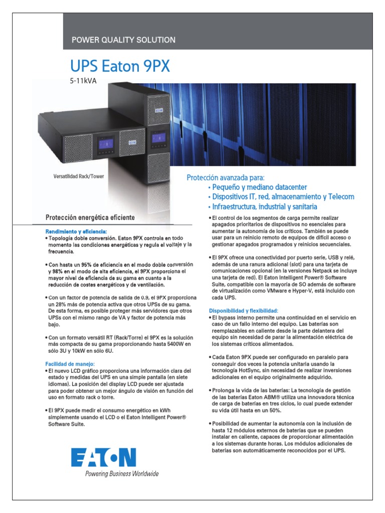 UPS EATON 9PX 5-11kva - Hoja de Datos | PDF | V Mware | Ingenieria ...