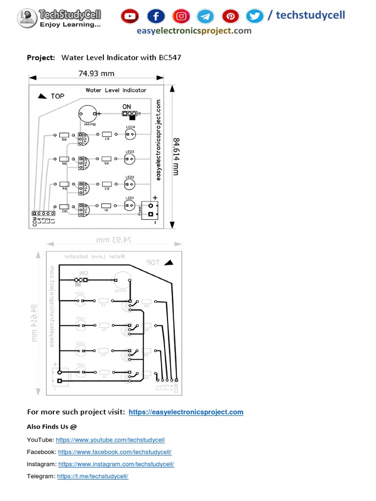 Electronics: Project: Water Level Indicator With BC547 | PDF