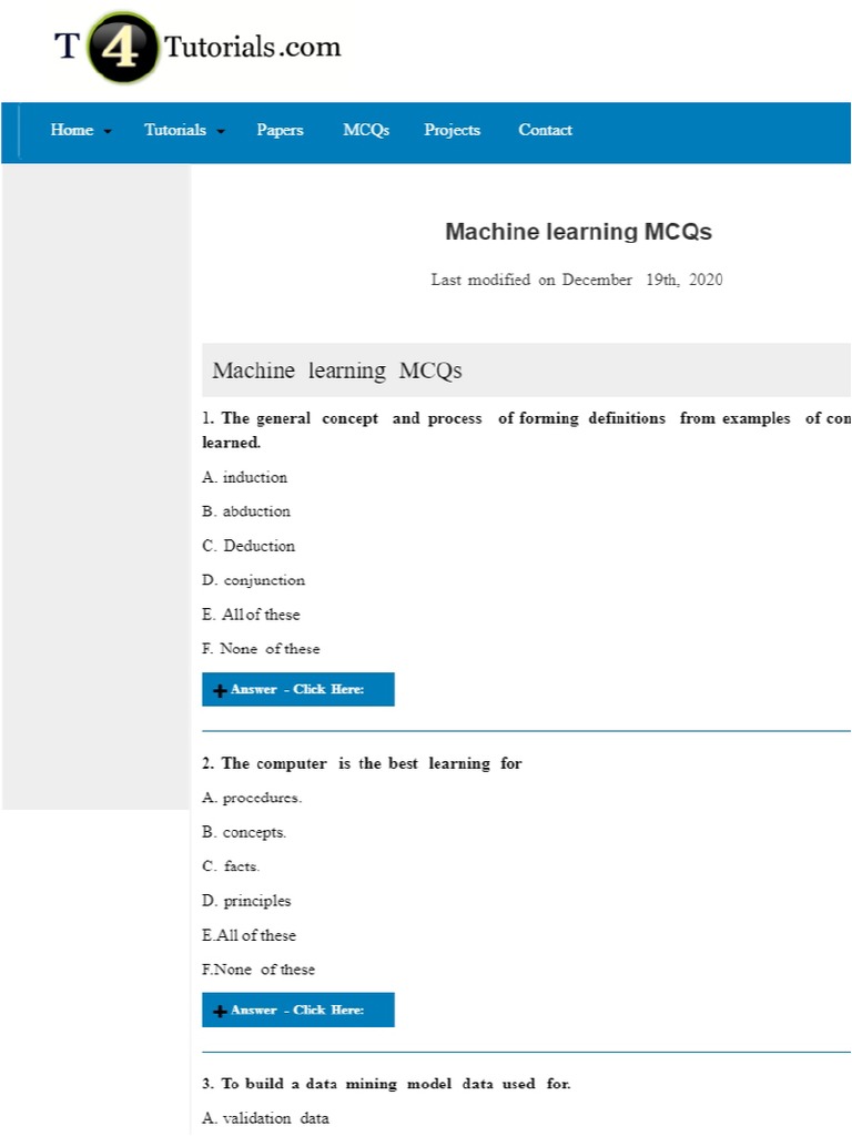 WPMK Machine Learning Mcqs | PDF