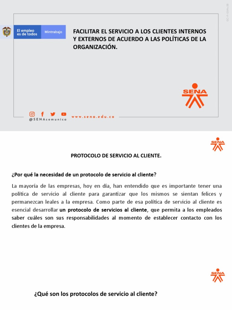Protocolo de Servicio Al Cliente | PDF | Servicio al Cliente | Cliente