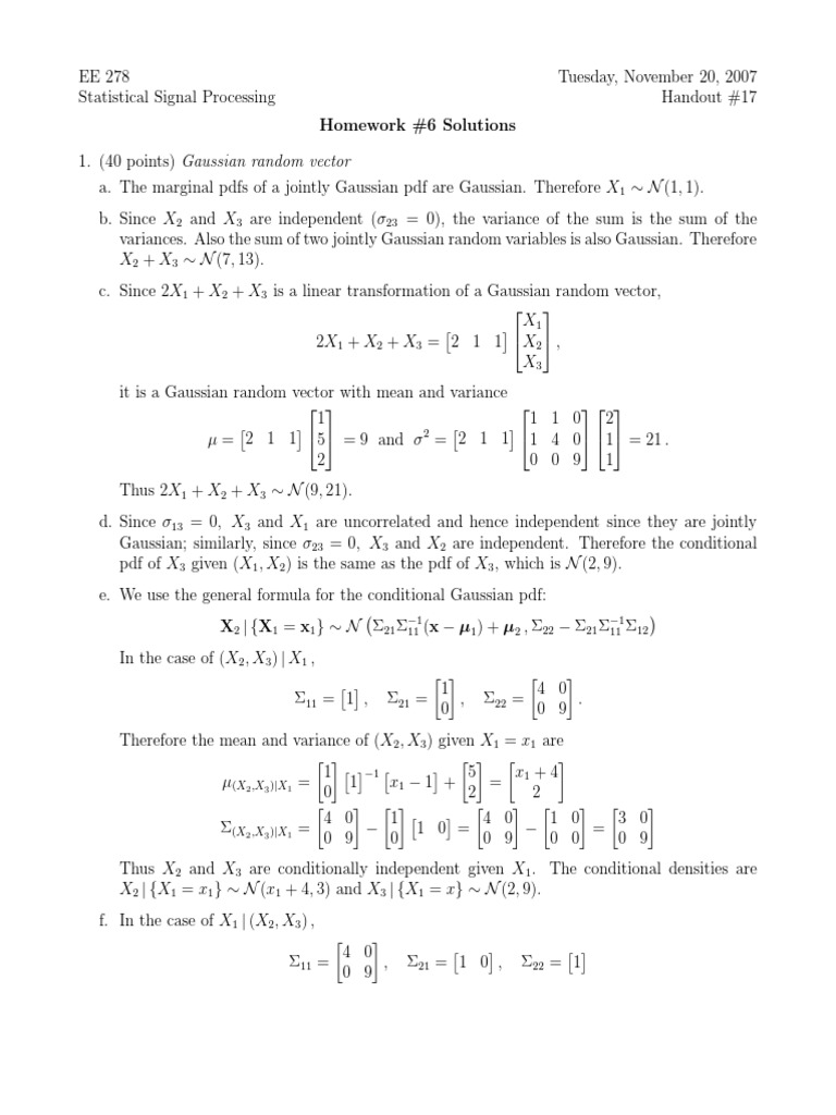 hw6 Sol | PDF | Normal Distribution | Mean Squared Error