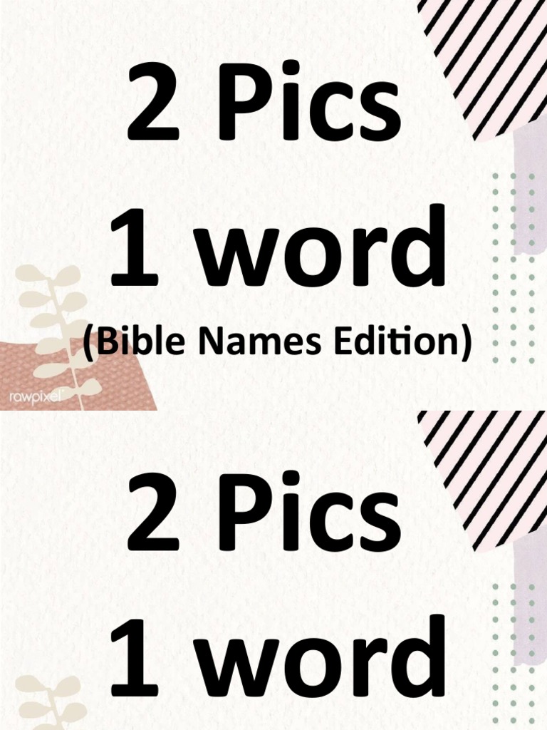 2 Pics 1 Word: (Bible Names Edition) | PDF