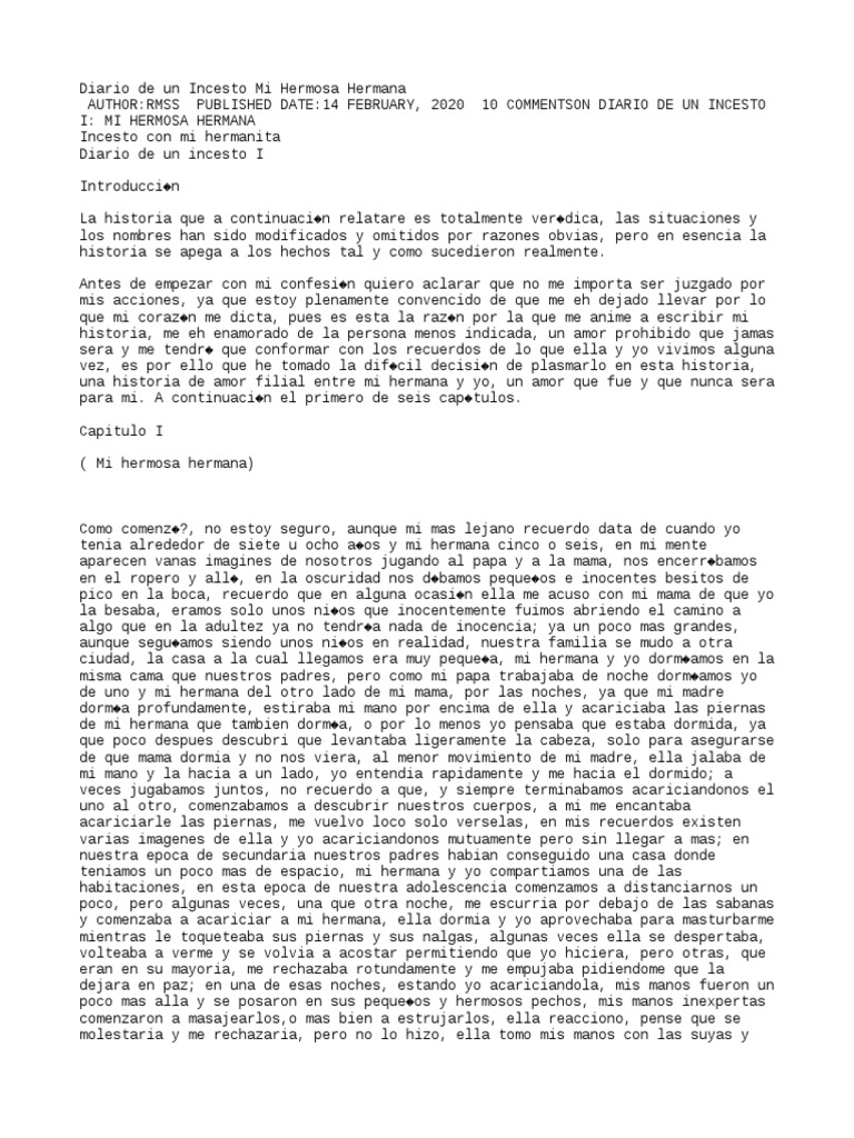 Diario De Un Incesto Mi Hermosa Hermana Pdf Amor