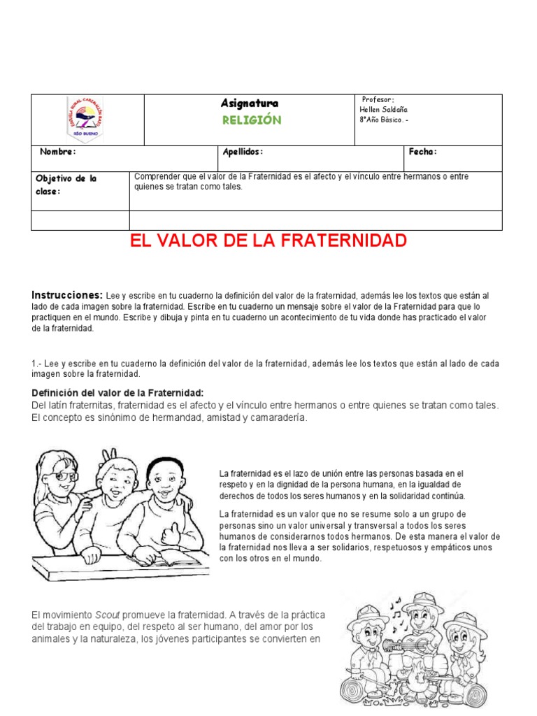 Valor de la Fraternidad para Niños | PDF | Teorías filosóficas