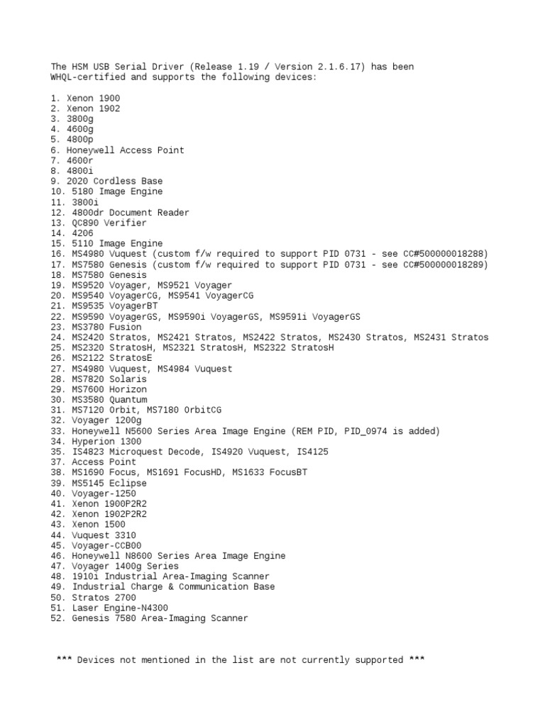 HSM USB Serial Driver WHQL-Certified | PDF