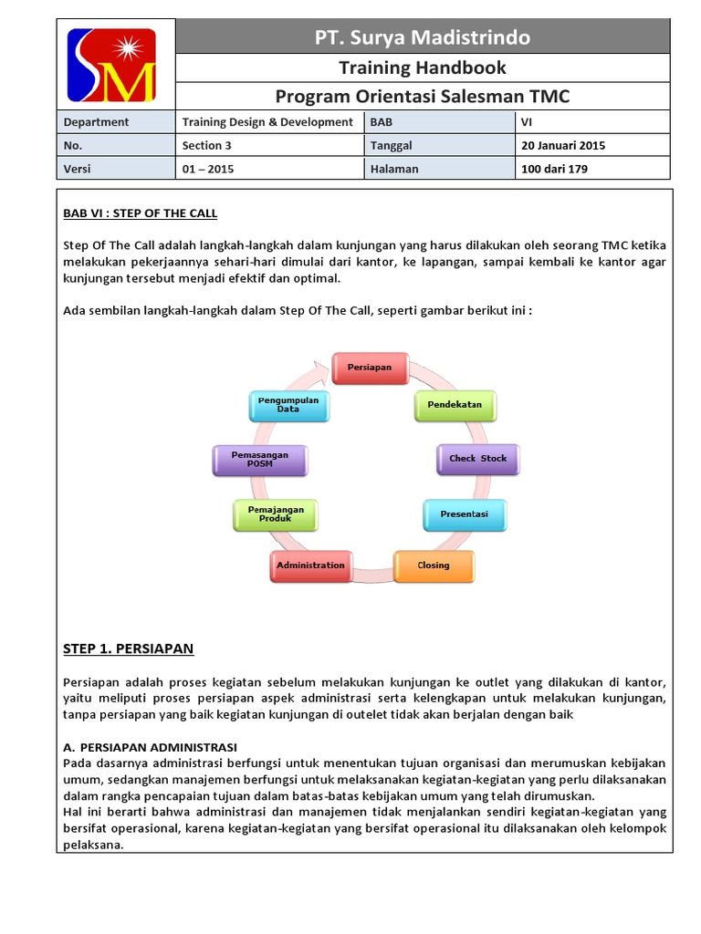 Trainee Handbook - Materi Orientasi Salesman TMC - Section 3 | PDF