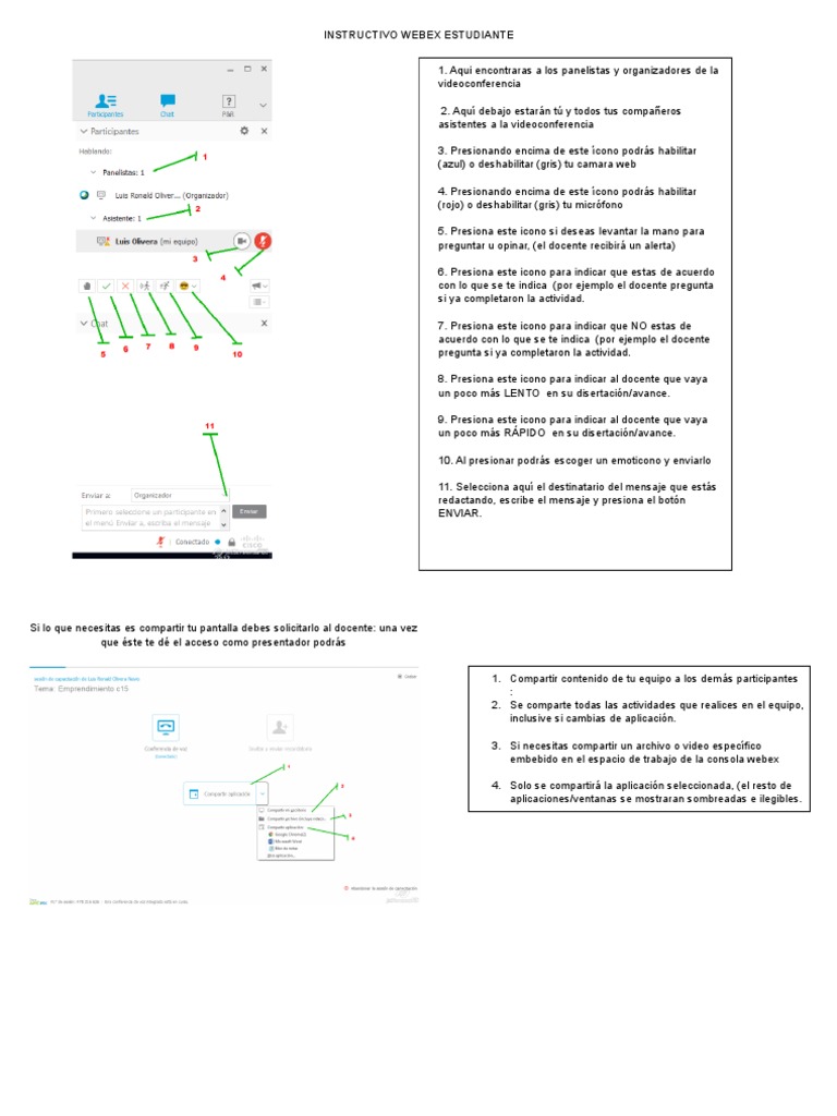 Guía de Uso de Webex para Estudiantes | PDF