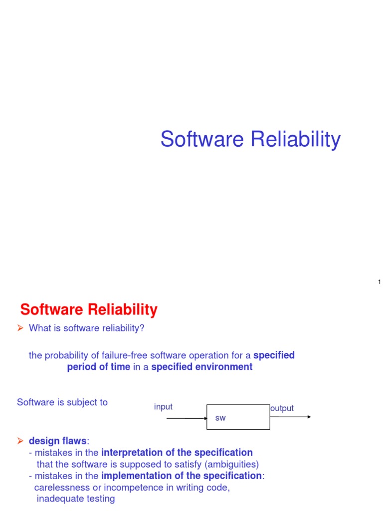 Software Reliability | PDF | Reliability Engineering | Software Quality