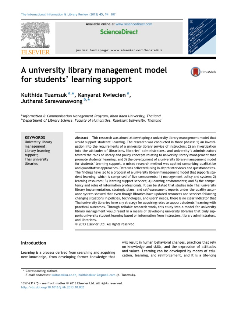 Article About Library Management | PDF | Libraries | Learning