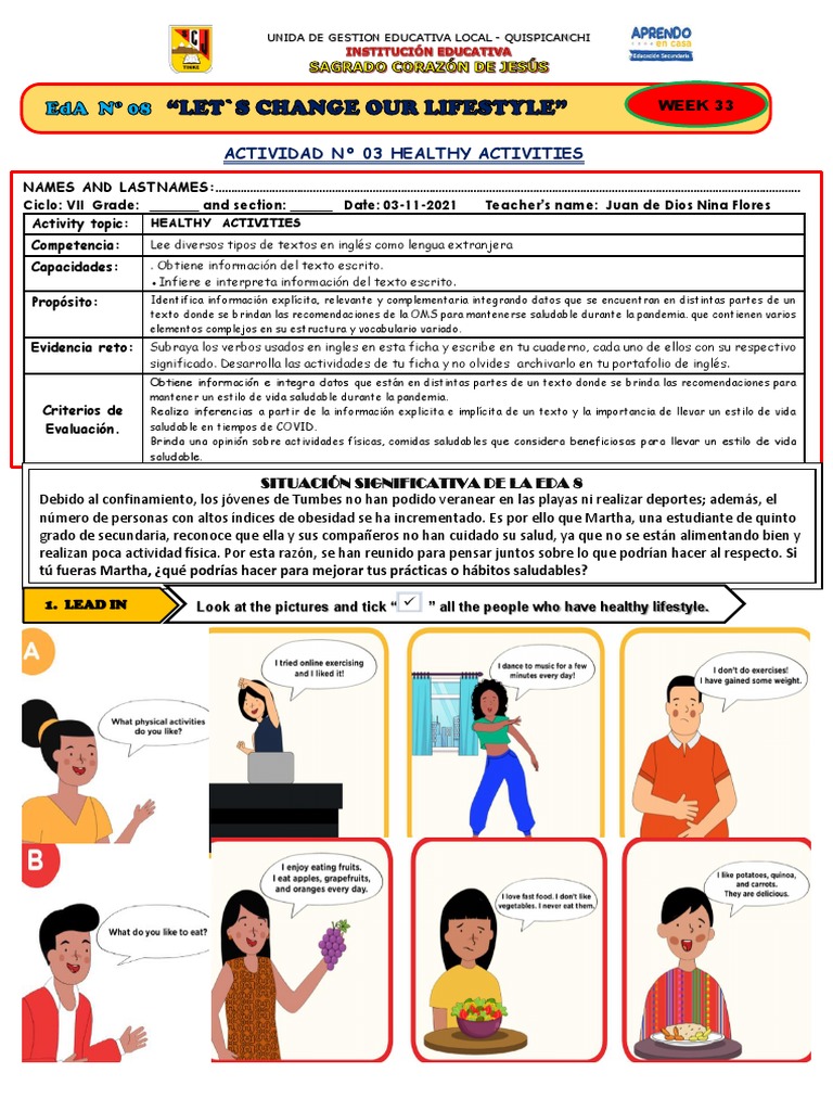 Recomendaciones de la OMS para Estilo de Vida Saludable | PDF