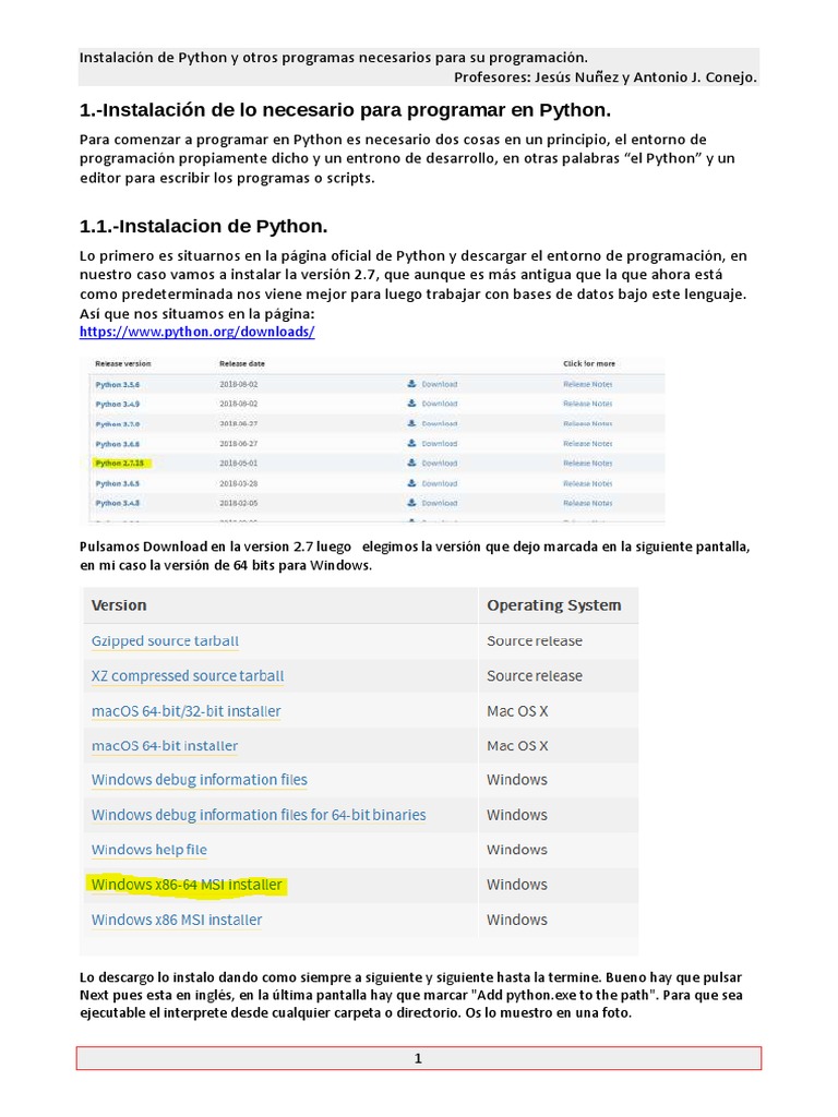 Instalacion de Python | PDF | Python (lenguaje de programación) | Programación de computadoras