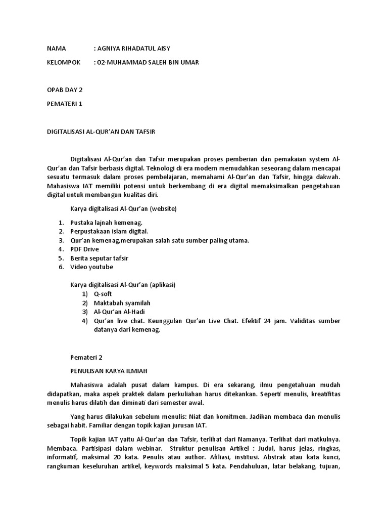 Agniya Rihadatul Aisy 2 | PDF