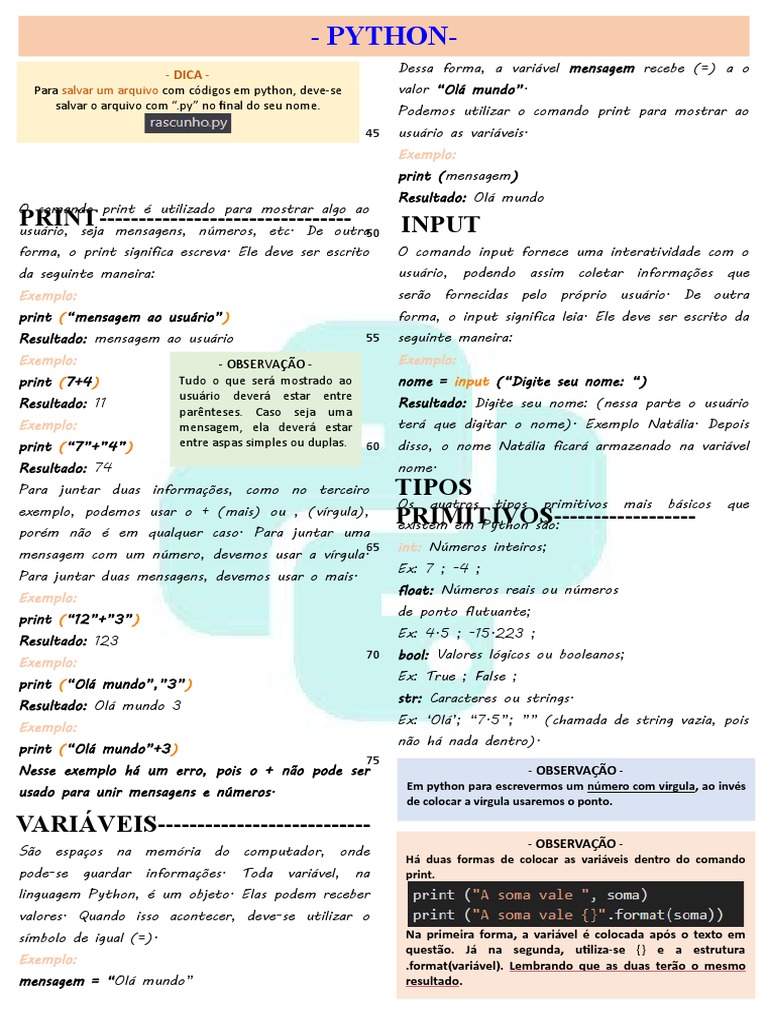 Apostila Python | PDF | Python (linguagem de programação) | Exponenciação