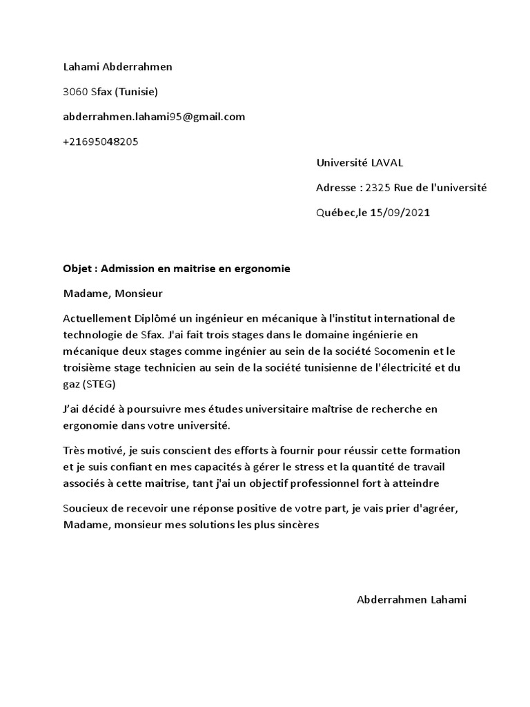 Lettre de Motivation | PDF | Évolution de carrière | Ordinateurs