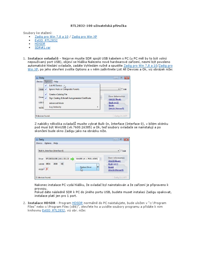 RTL2832 100 Manual CZ | PDF