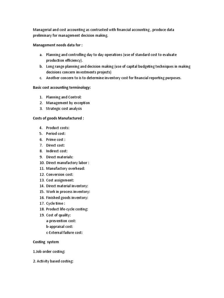 Managerial Accounting | PDF