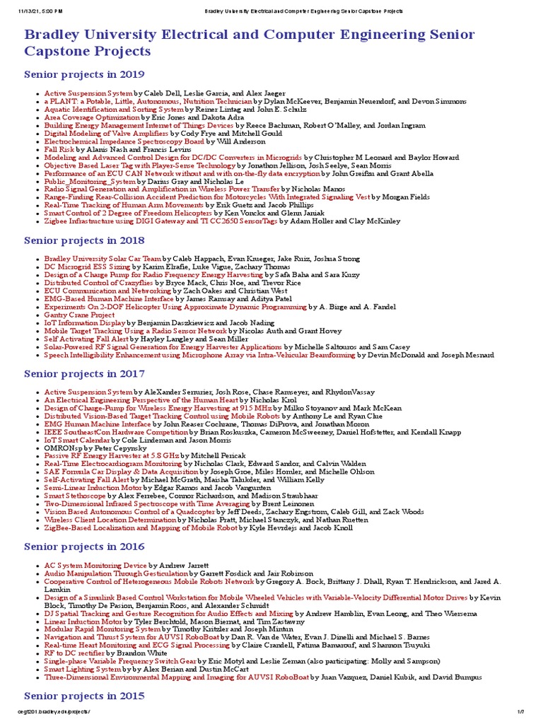 Bradley University Capstone Projects | PDF | Embedded System ...