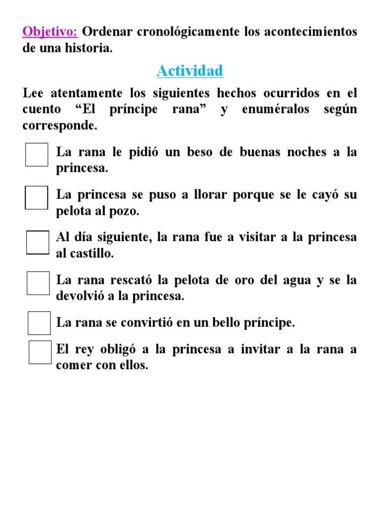 Secuencia de "El Príncipe Rana" | PDF | Historia | Clásicos