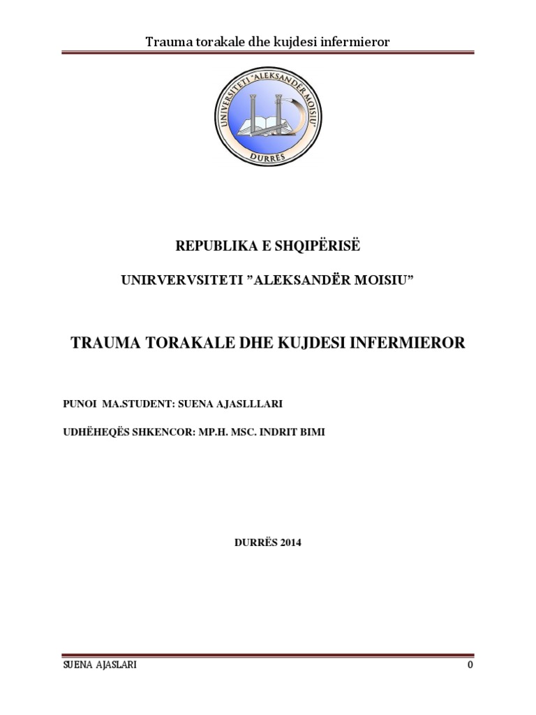 Trauma Torakale Dhe Kujdesi Infermieror | PDF