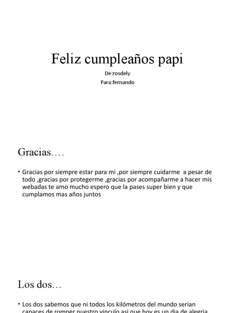 Feliz Cumpleaños Papi | PDF